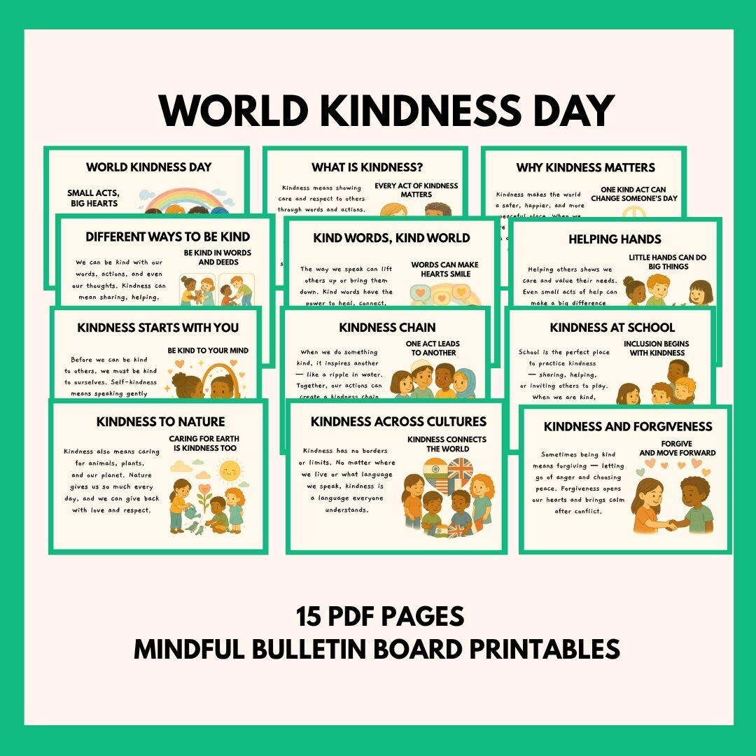 World Kindness Day Classroom Decorations | Mindful Bulletin Board ...