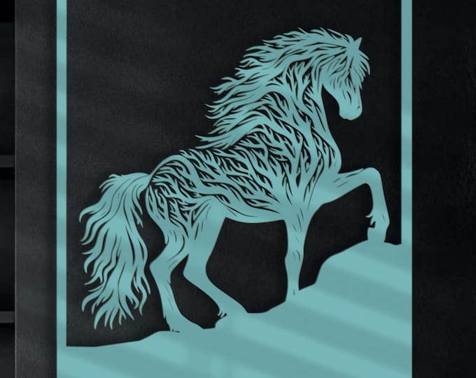 Laufende Pferde SVG-Bundle, Wildpferd Silhouette Dxf, Reiter Metallwand ...