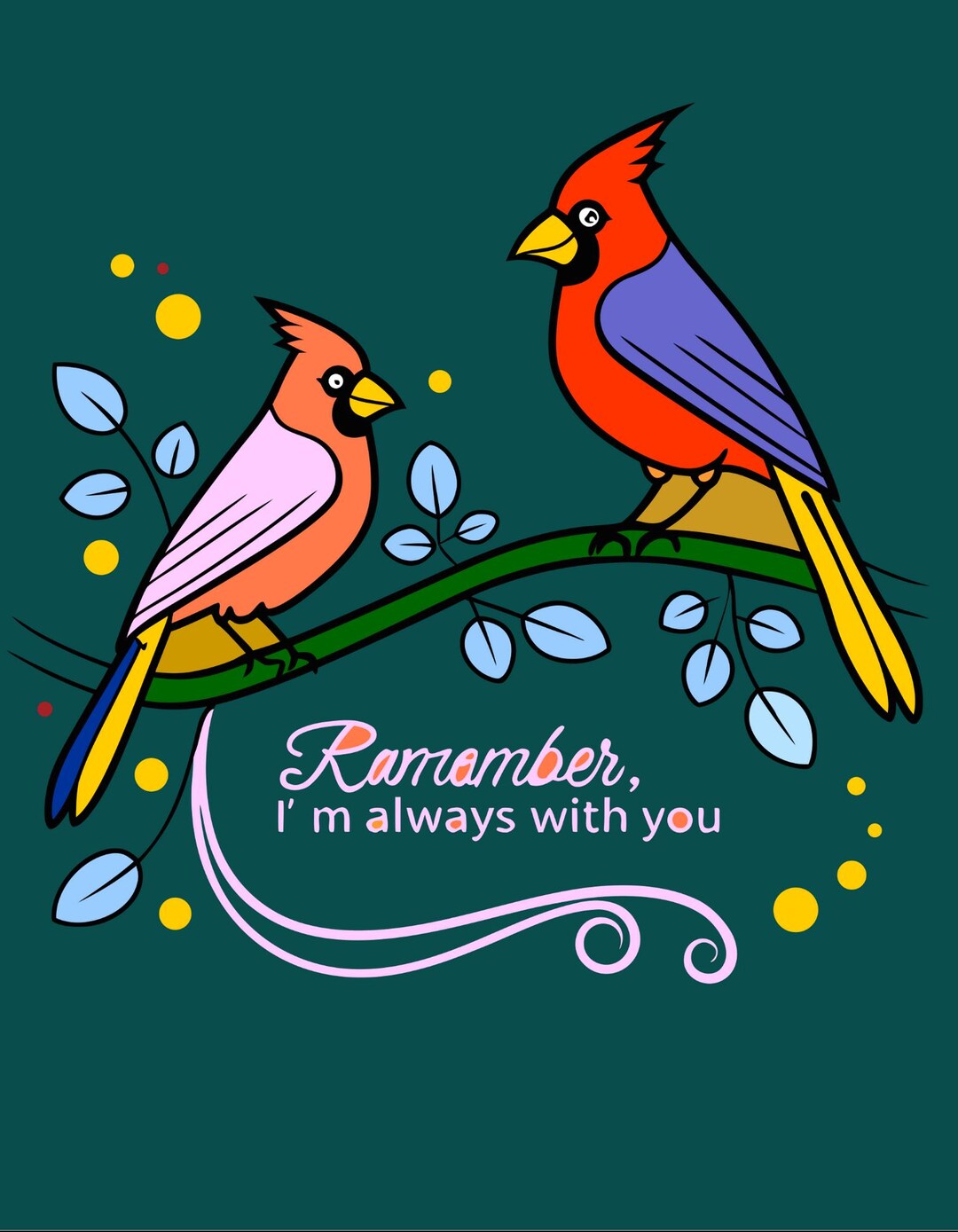 Cardinal Memorial Embroidery Design – Remember I’m Always With You ...