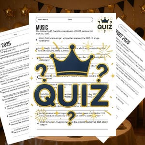 2025 Trivia Quiz: Printable Game Night, Pub Quiz (PDF) - Etsy UK