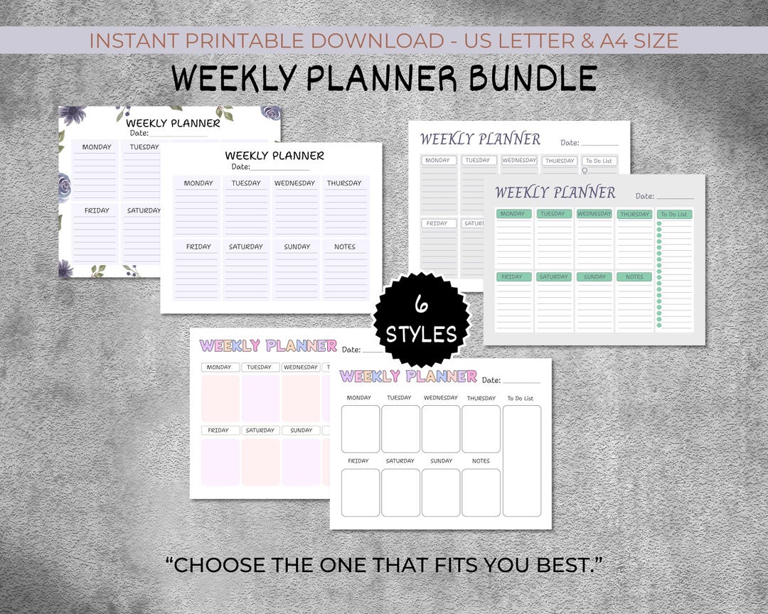 Weekly Planner Printable, Minimal To-do List, Editable Canva Template ...