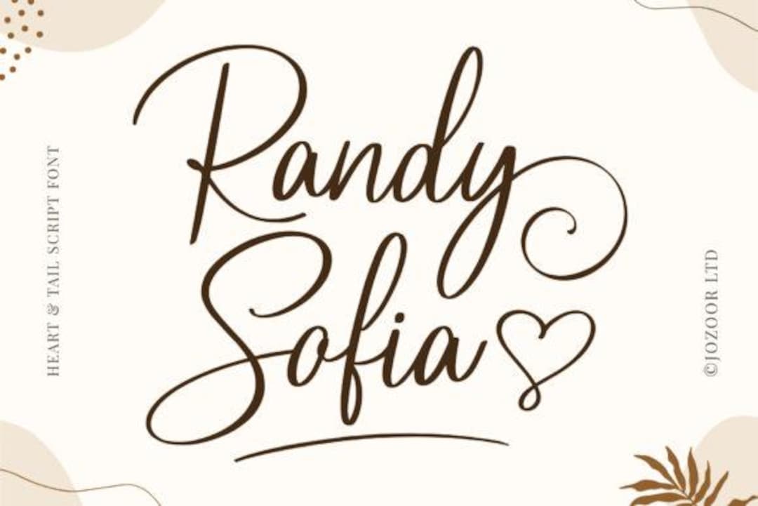 Script Font, Font With Hearts, Font With Tails, Heart Font, Wedding ...