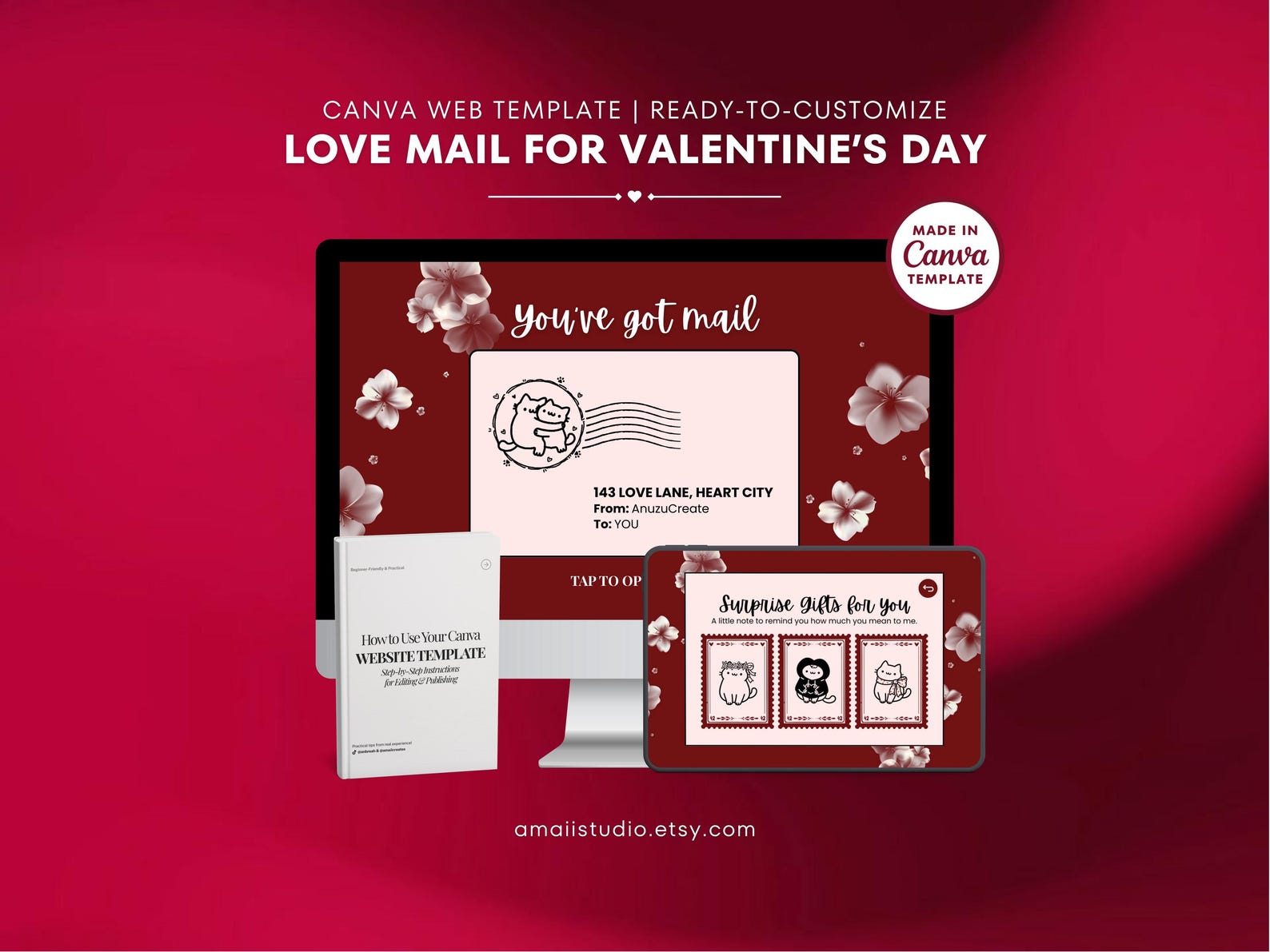 Love Mail Valentines Website Template for Couples With Music Editable ...