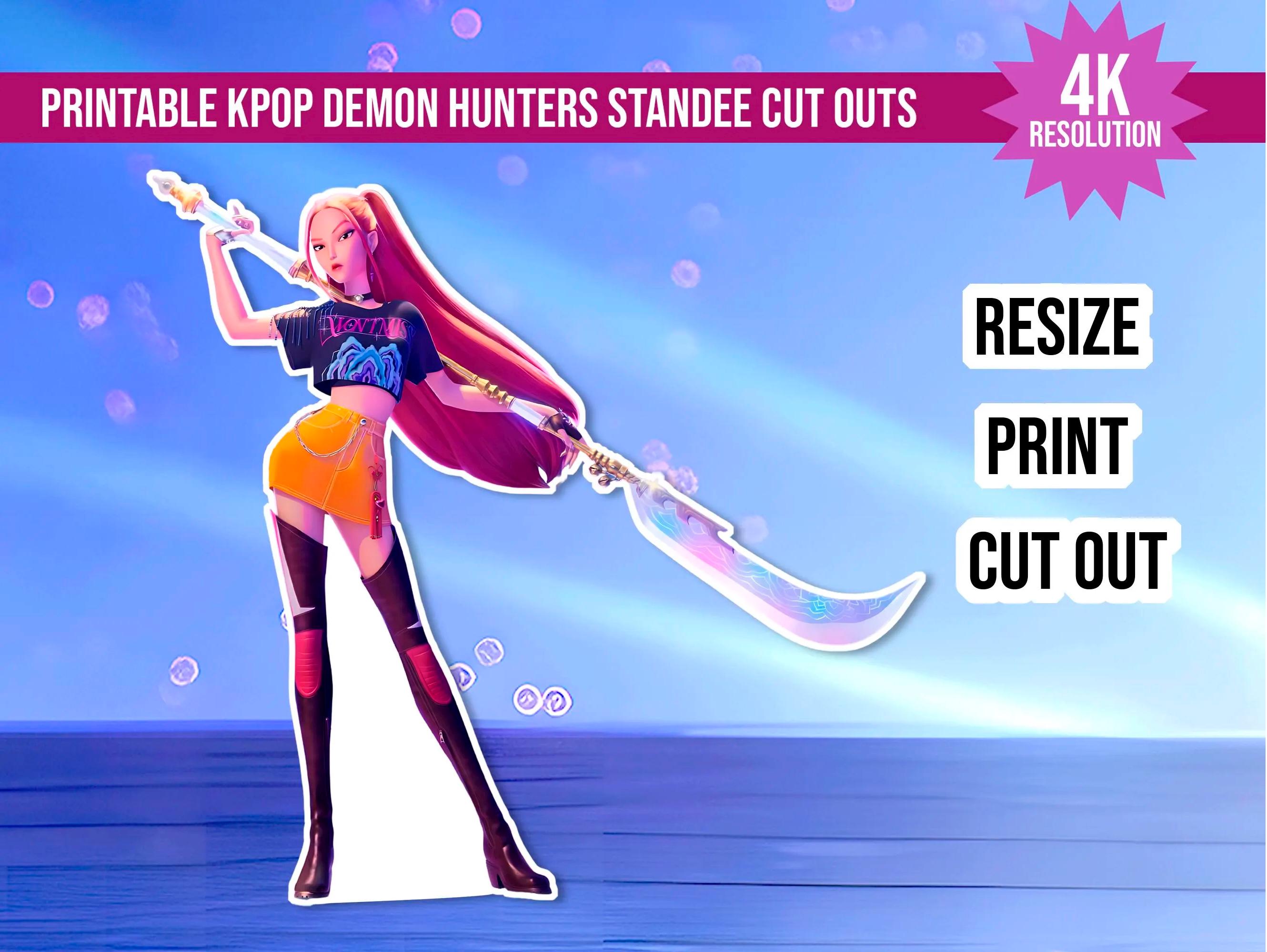 Printable Kpop Demon Hunter Standee Cut Outs, Prop Huntrix DIY Party ...