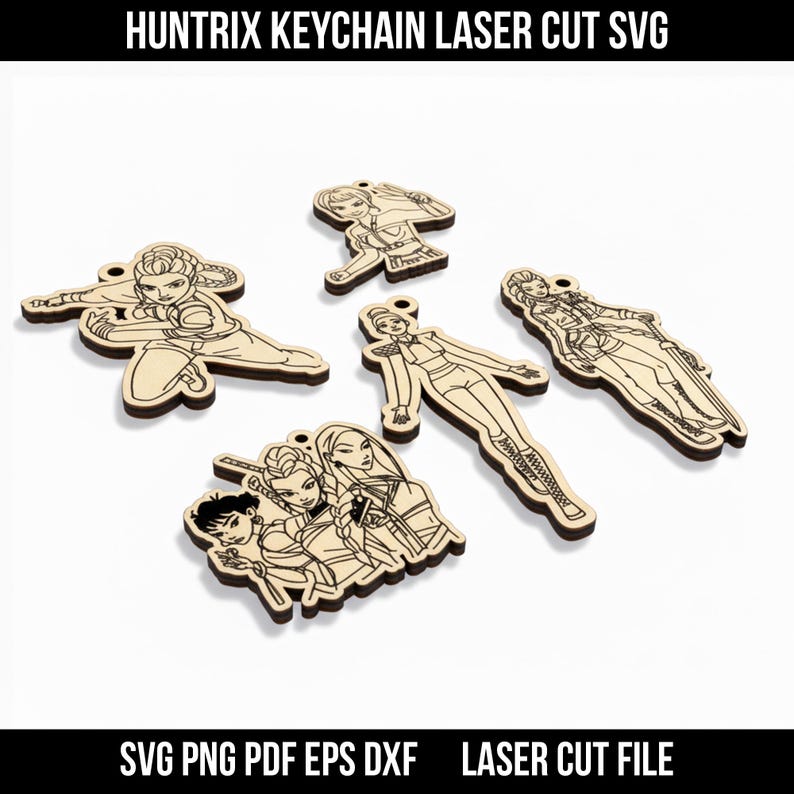 KPOP Demon Hunters Keychain SVG Bundle, Huntrix Svg, K-pop Girls 15 ...