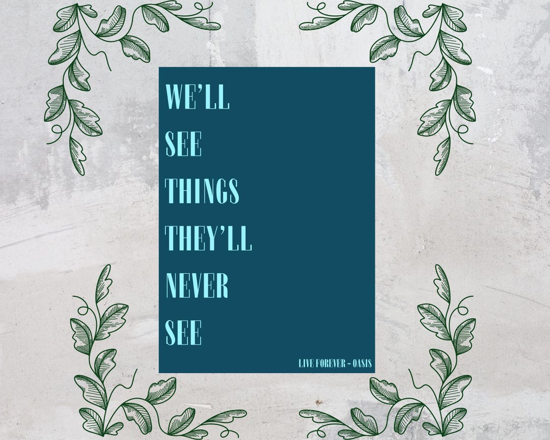 Oasis Lyric Poster - Etsy