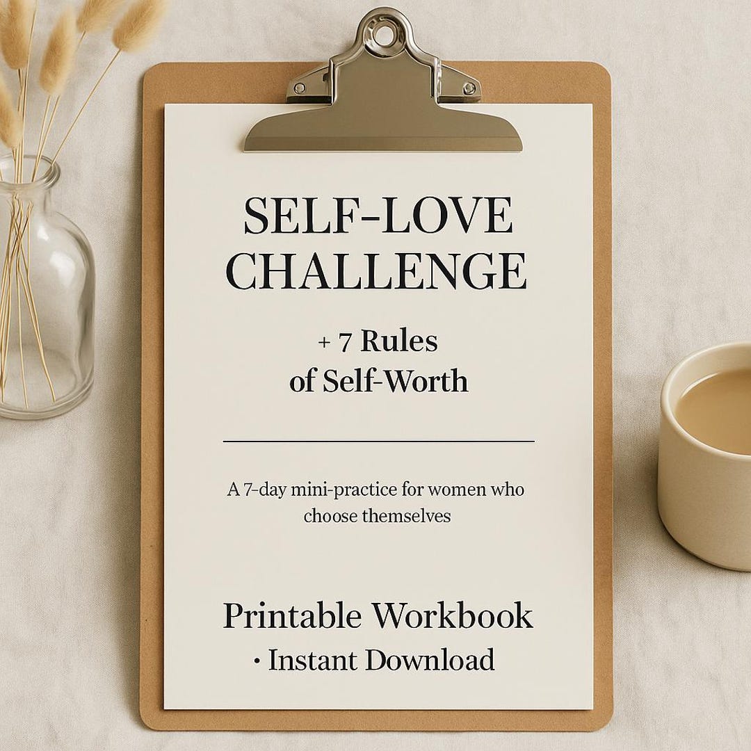Self-love Challenge Printable | 7-day Self Care Journal| Instant ...