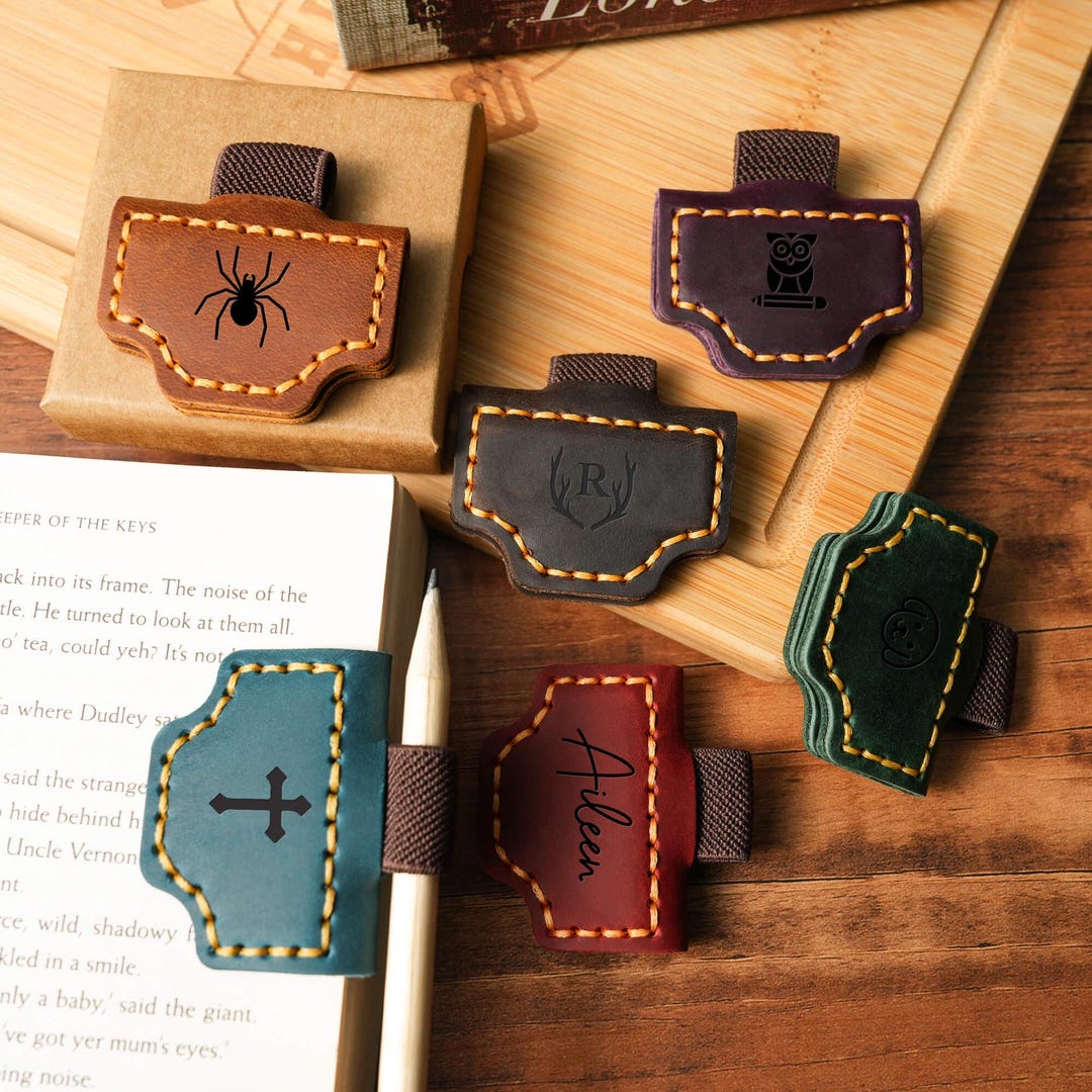 Personalized Leather Magnetic Bookmark: Vintage Crazy Horse Pen Clip - Etsy