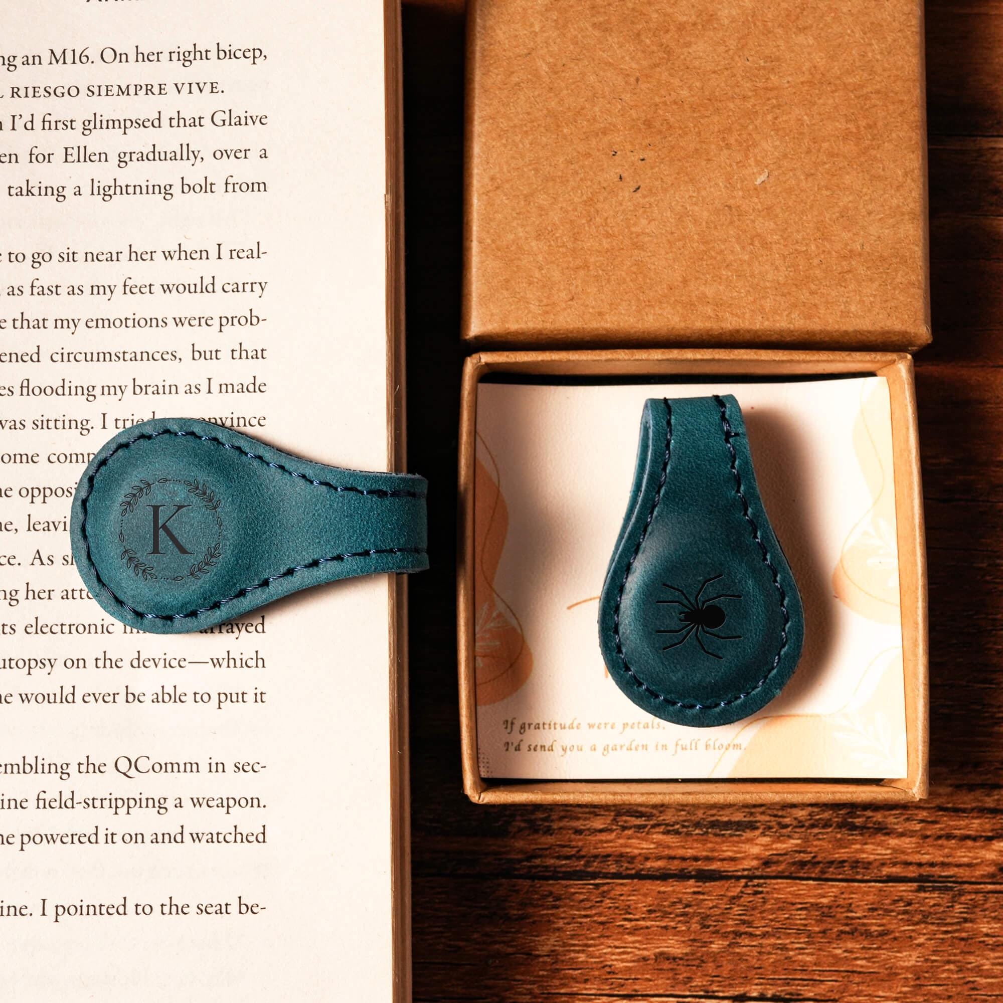 Personalized Leather Magnetic Bookmark: Engraved Reader Gift - Etsy