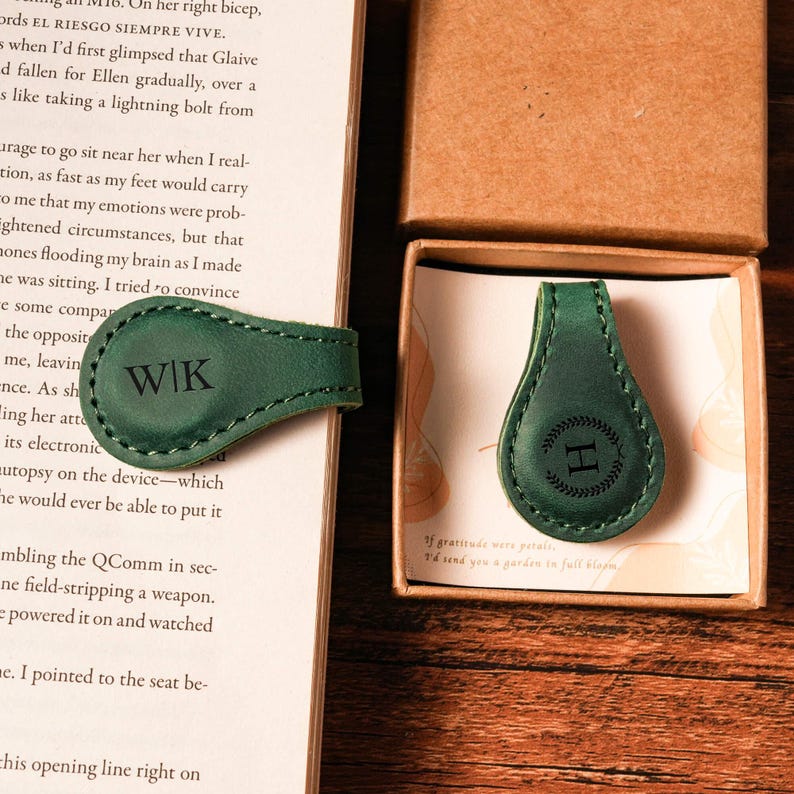 Personalized Leather Magnetic Bookmark: Engraved Reader Gift - Etsy UK