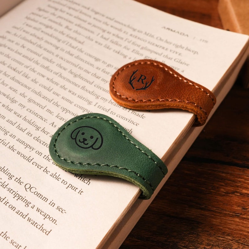 Personalized Leather Magnetic Bookmark: Engraved Reader Gift - Etsy UK