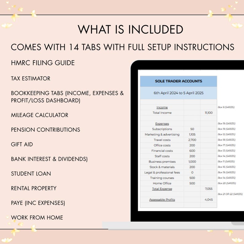 UK Self Assessment Spreadsheet 2024/25: Tax Estimator, Income Tracker ...