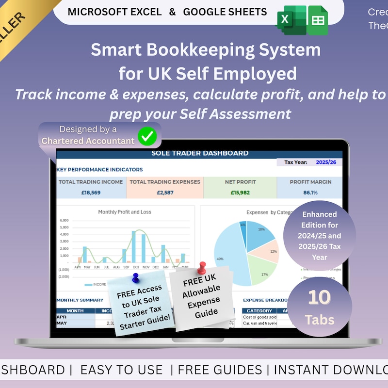 Self Assessment Google Sheet - Etsy UK