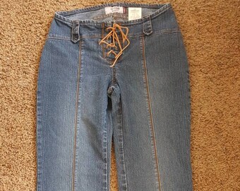 Lace up jeans | Etsy