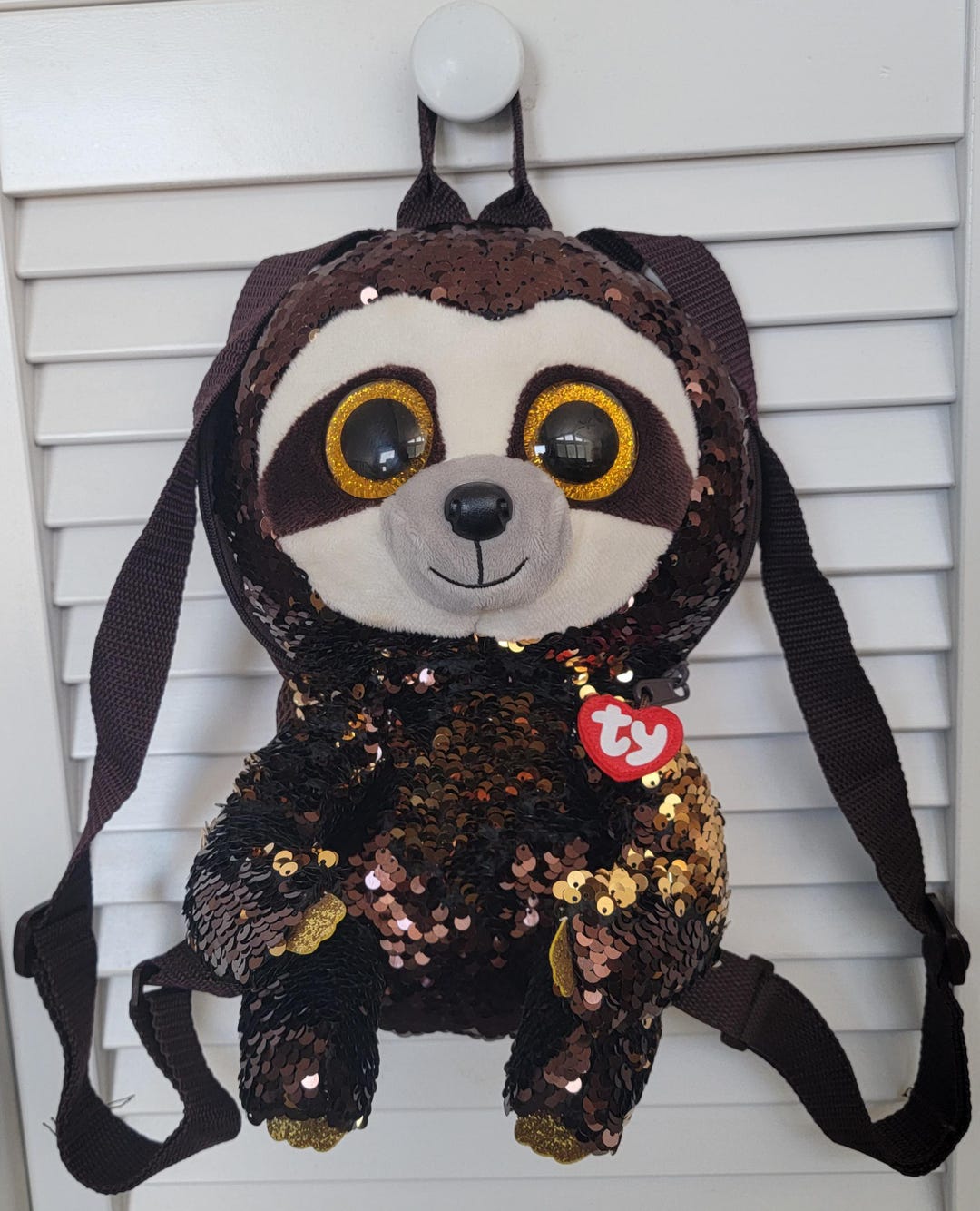 TY Glam Sequin Sloth Dangler Backpack/ Flippy Color Zipper Pouch / Feb ...