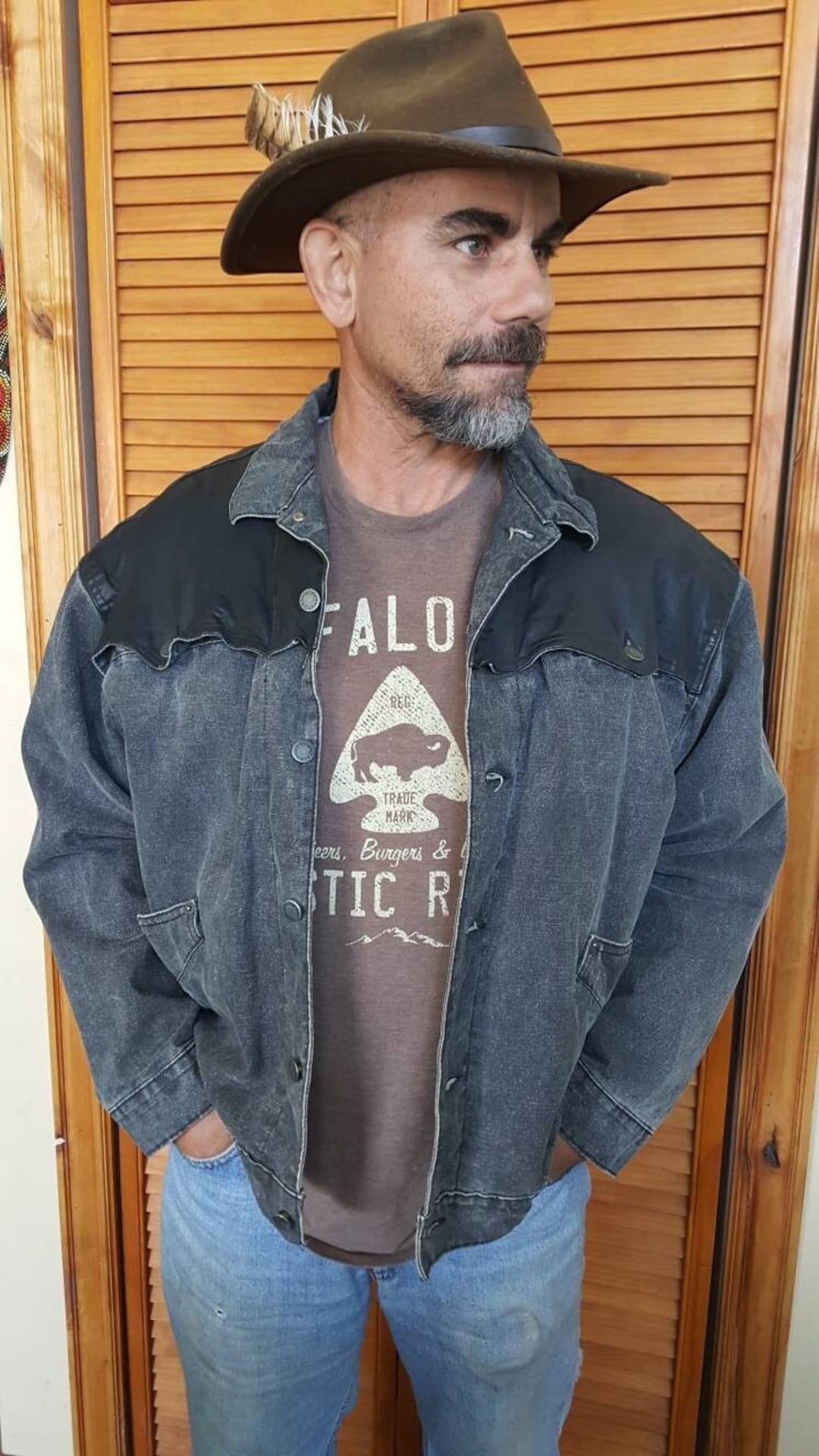 Vintage 80s Australian Outback Jacket/ Black Denim/ Rancher - Etsy