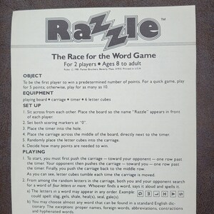 Vintage 1981 Razzle by Parker Brothers/ Dice Game/ Made in USA - Etsy