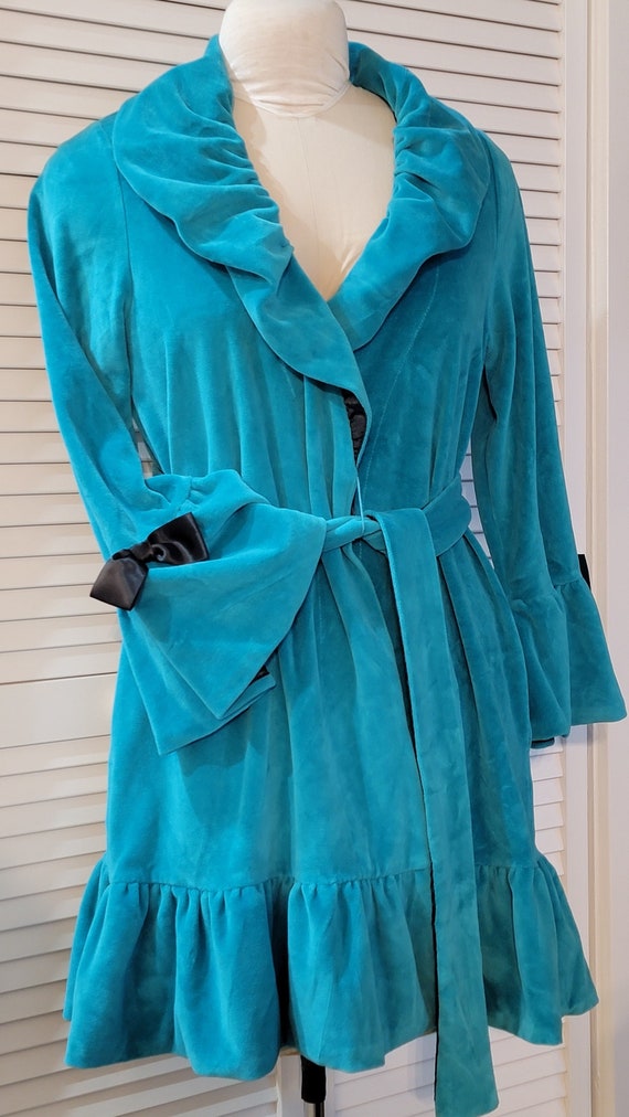 Betsey Johnson Victorian Robe/ Turquoise and Black La… - Gem