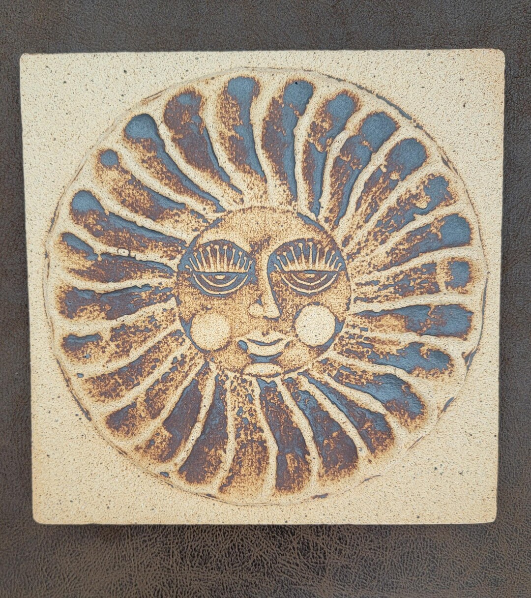 1970s John Wenzel Sun Face Tile/ Stonewear Pottery/ Signed/ Sunburst - Etsy