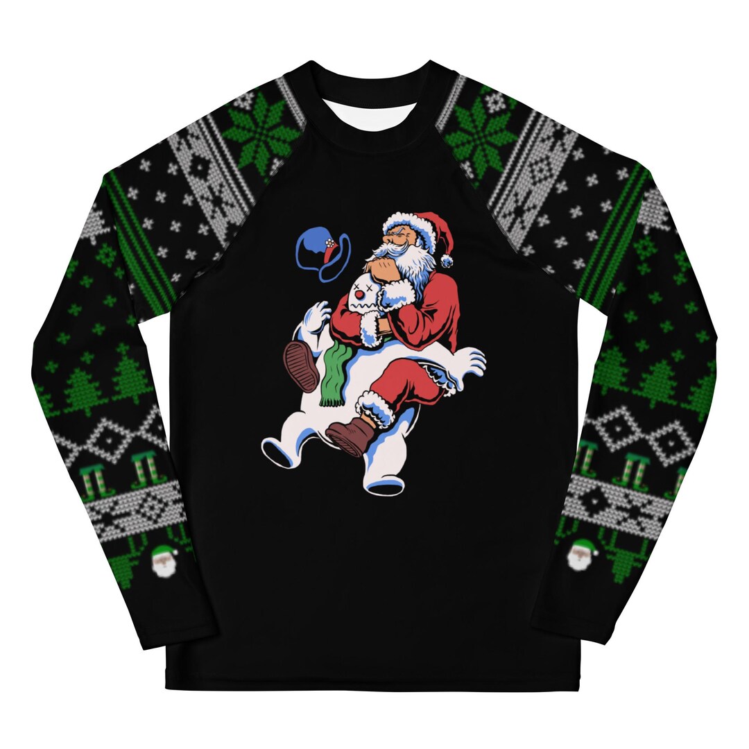 Funny Jiu Jitsu Christmas Kids Rash Guard, Santa Snowman BJJ Shirt - Etsy