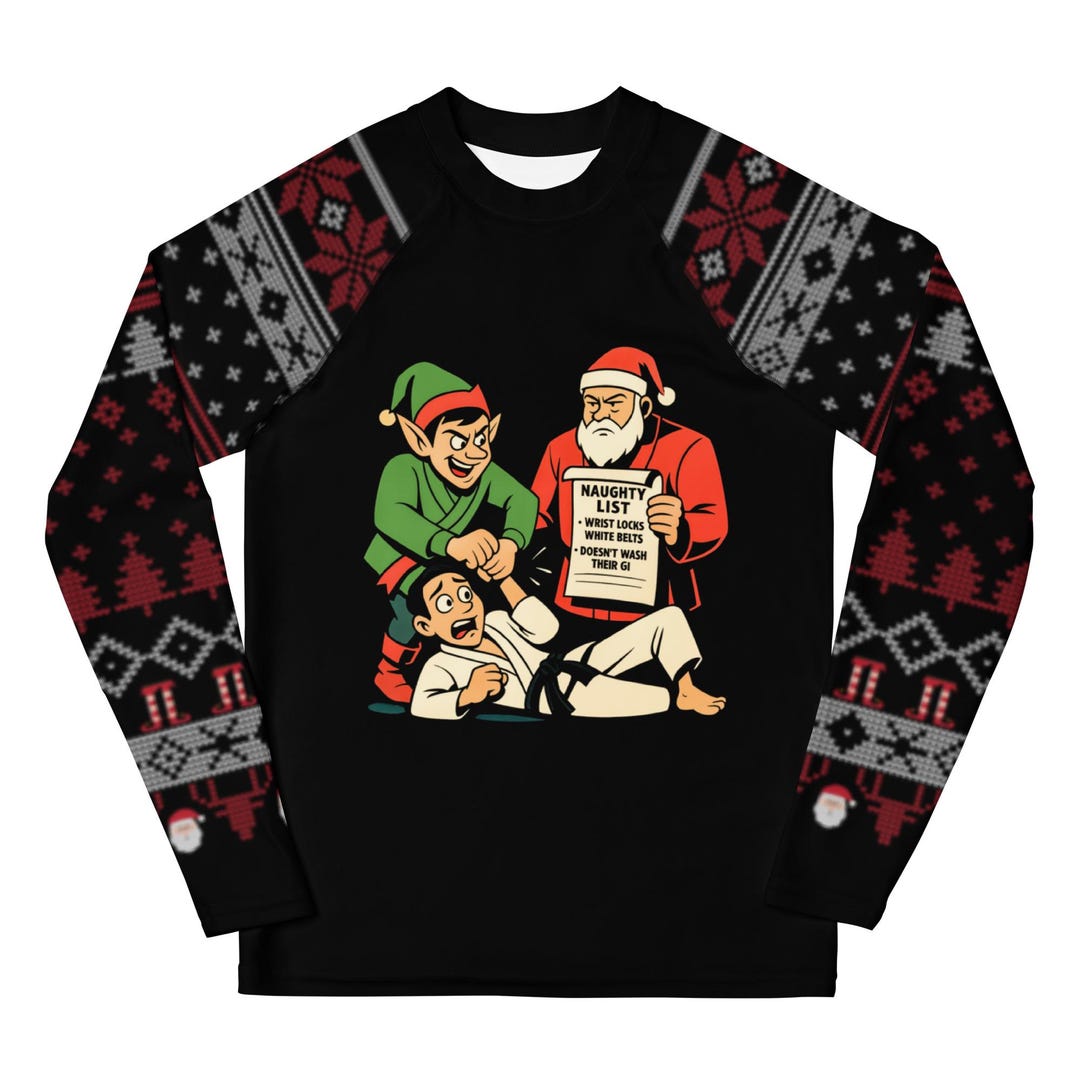 Funny Jiu Jitsu Christmas Kids Rash Guard, Merry Wristmas BJJ Shirt - Etsy