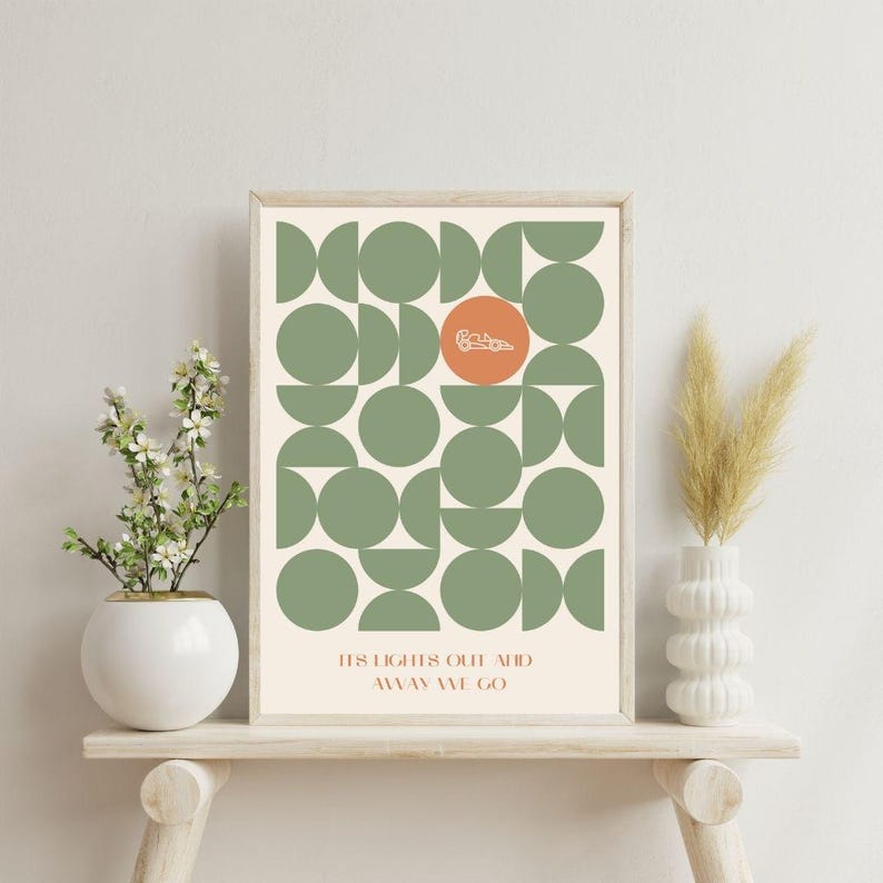 F1 Lights Out Quote Art Print, Retro Motorsport Poster (digital ...