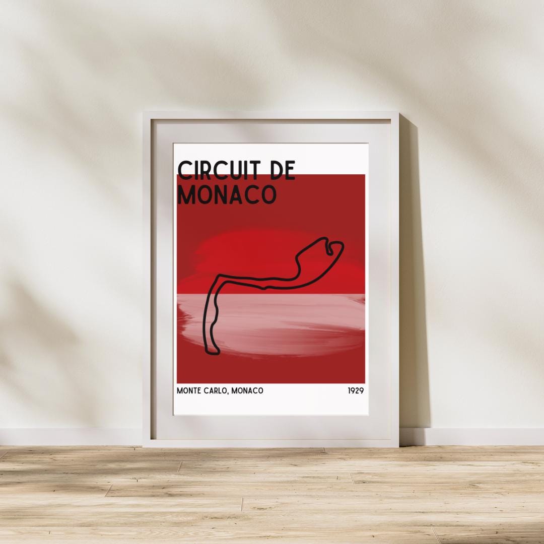 F1 Monaco Track Poster: Modern Formula 1 Racing Wall Art - Etsy