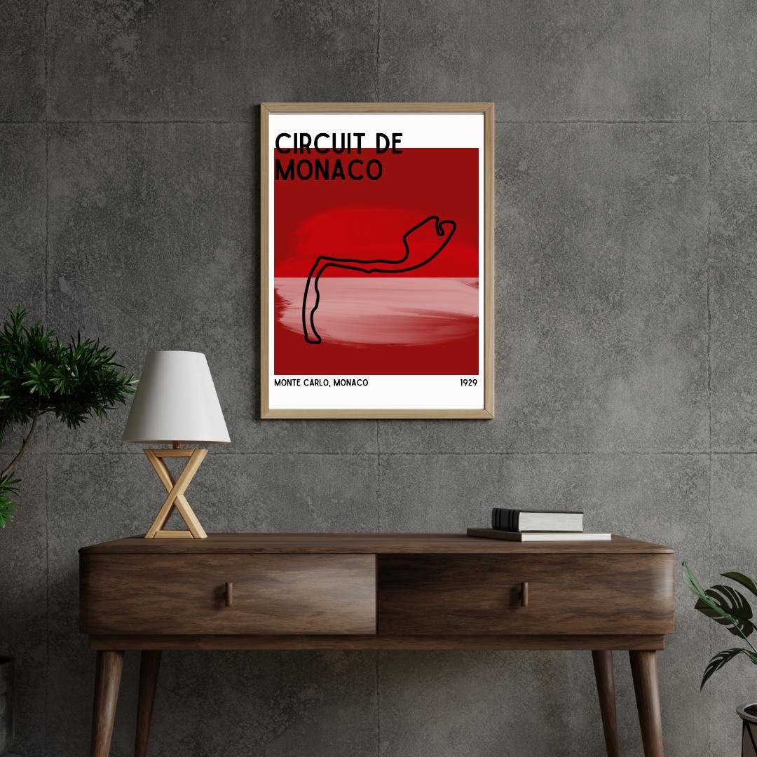 F1 Monaco Track Poster: Modern Formula 1 Racing Wall Art - Etsy
