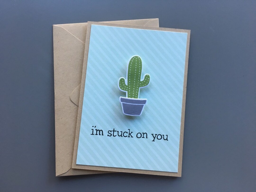 I'm Stuck on You Cactus Card - Etsy