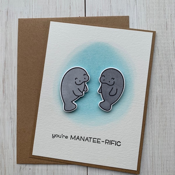 Manatee Card - Etsy