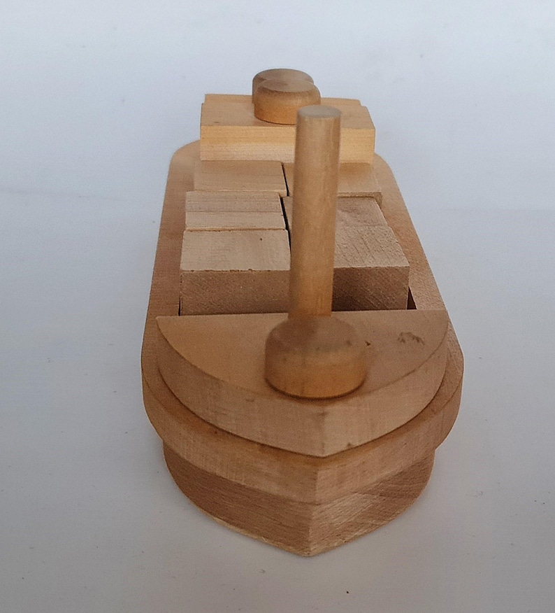 Authentic Wooden Block Ship Construction Puzzle Montessori Kids Toy ...