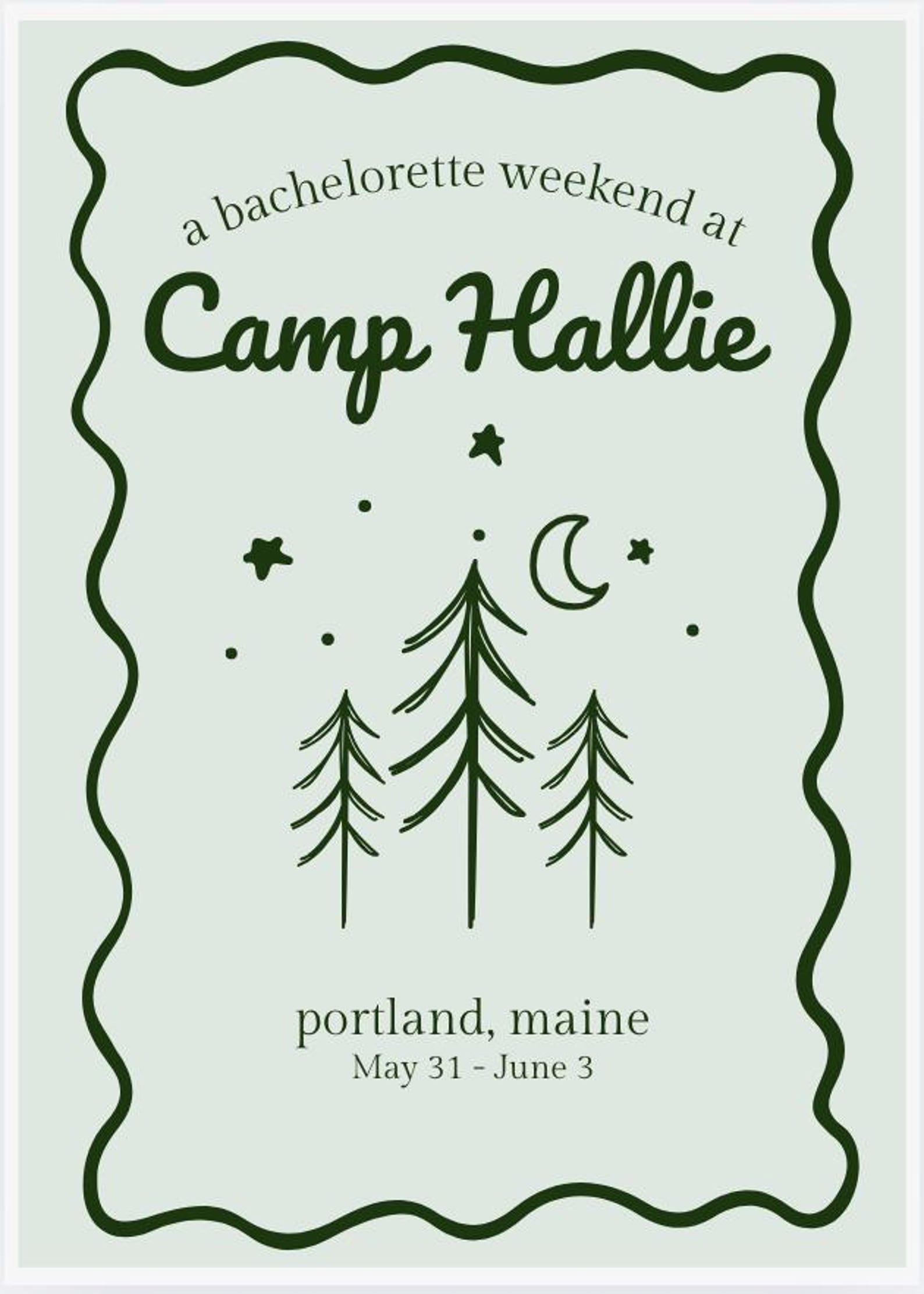 Camp Bride Bachelorette Itinerary Digital Download - Etsy