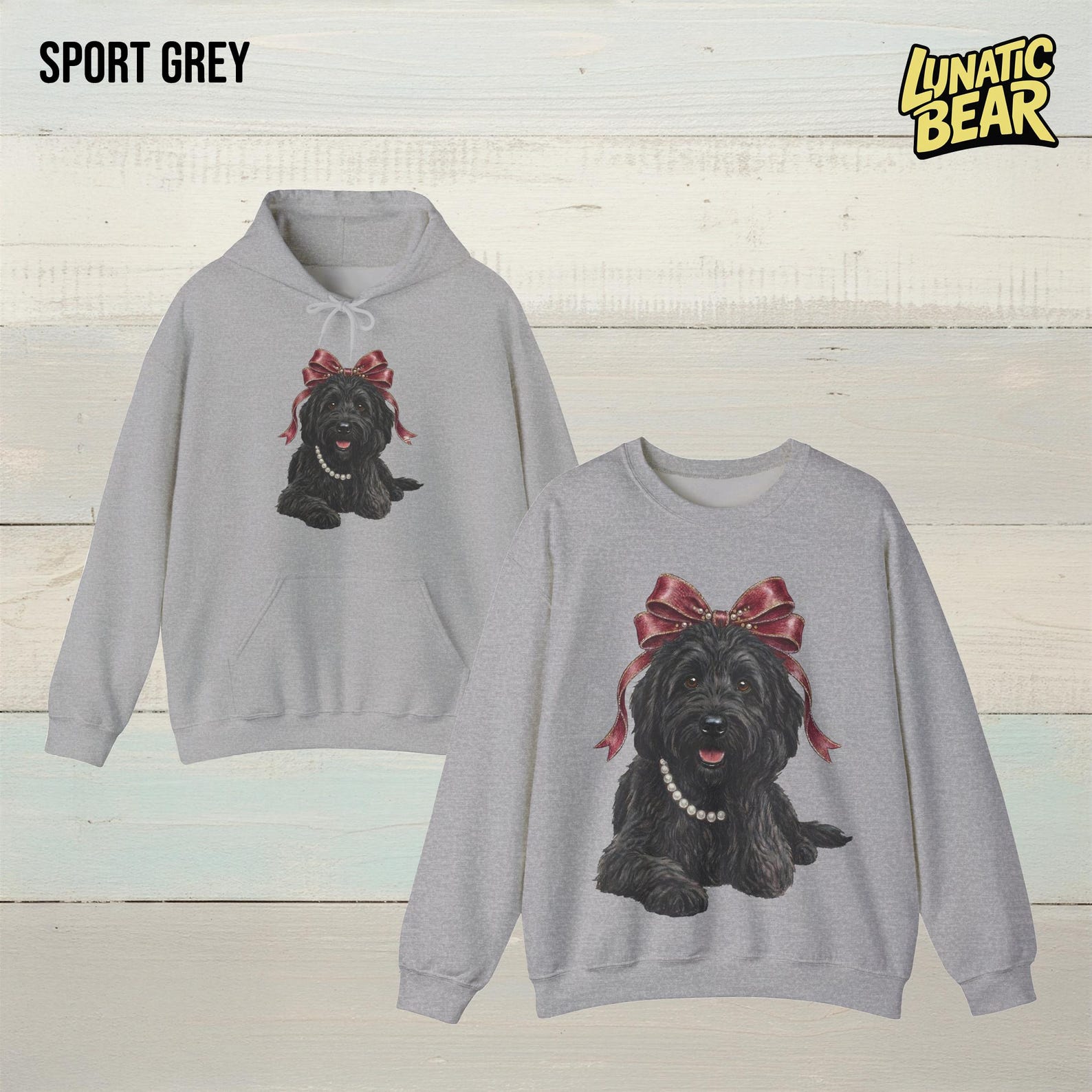 Black Goldendoodle Sweatshirt, Coquette Bow Dog Mom Hoodie, Labradoodle ...