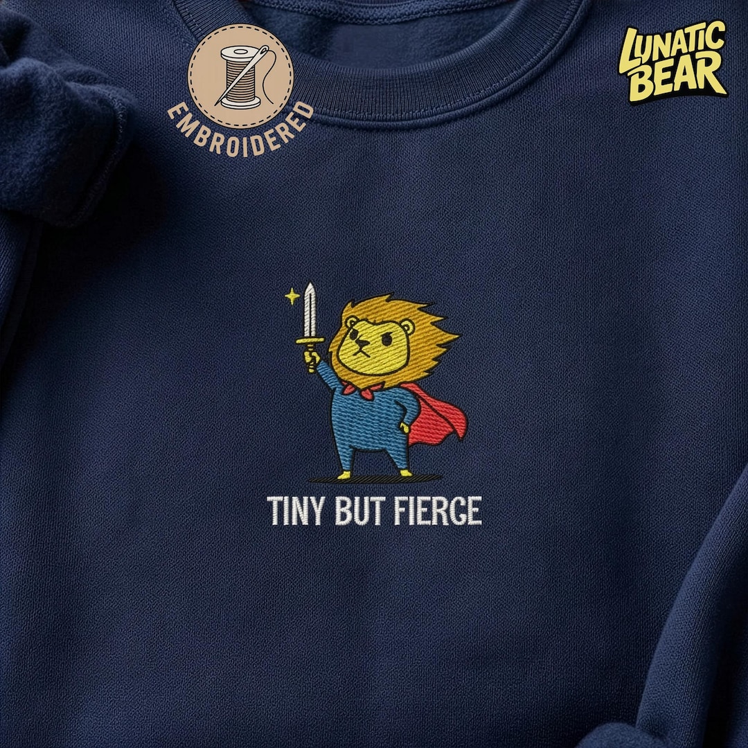 Embroidered NICU Nurse Sweatshirt, Tiny but Fierce Lion Preemie Mom ...
