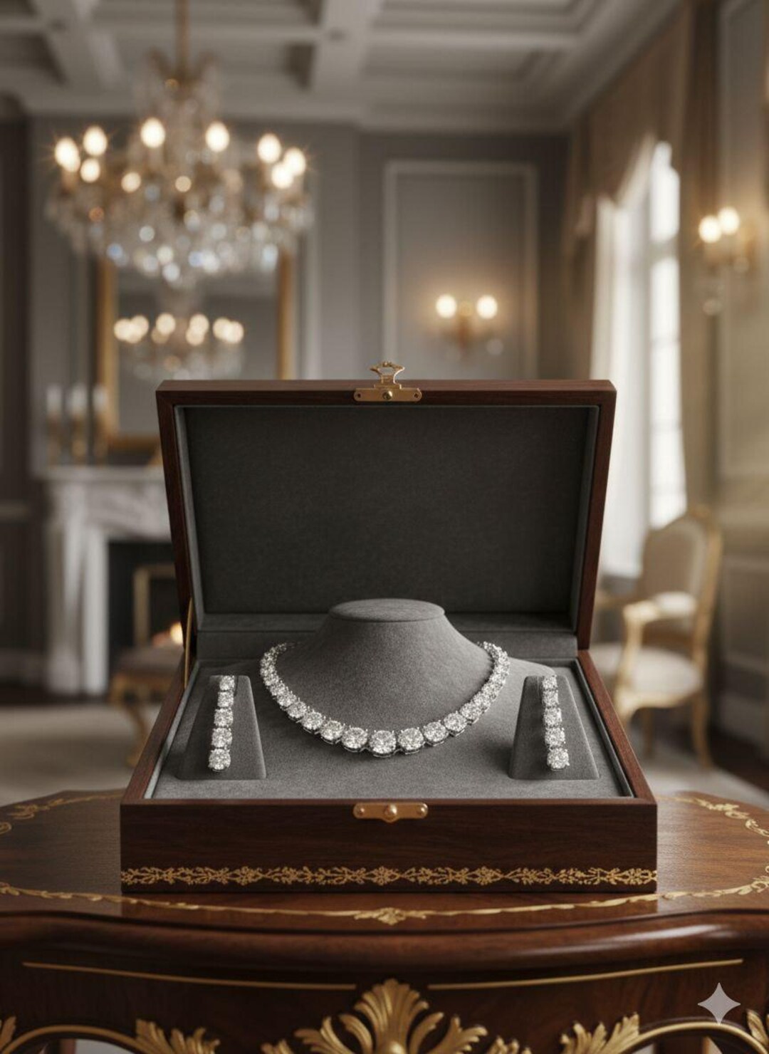 Diamond-inspired Necklace & Earring Set – Luxury Wedding Jewelry Gift ...