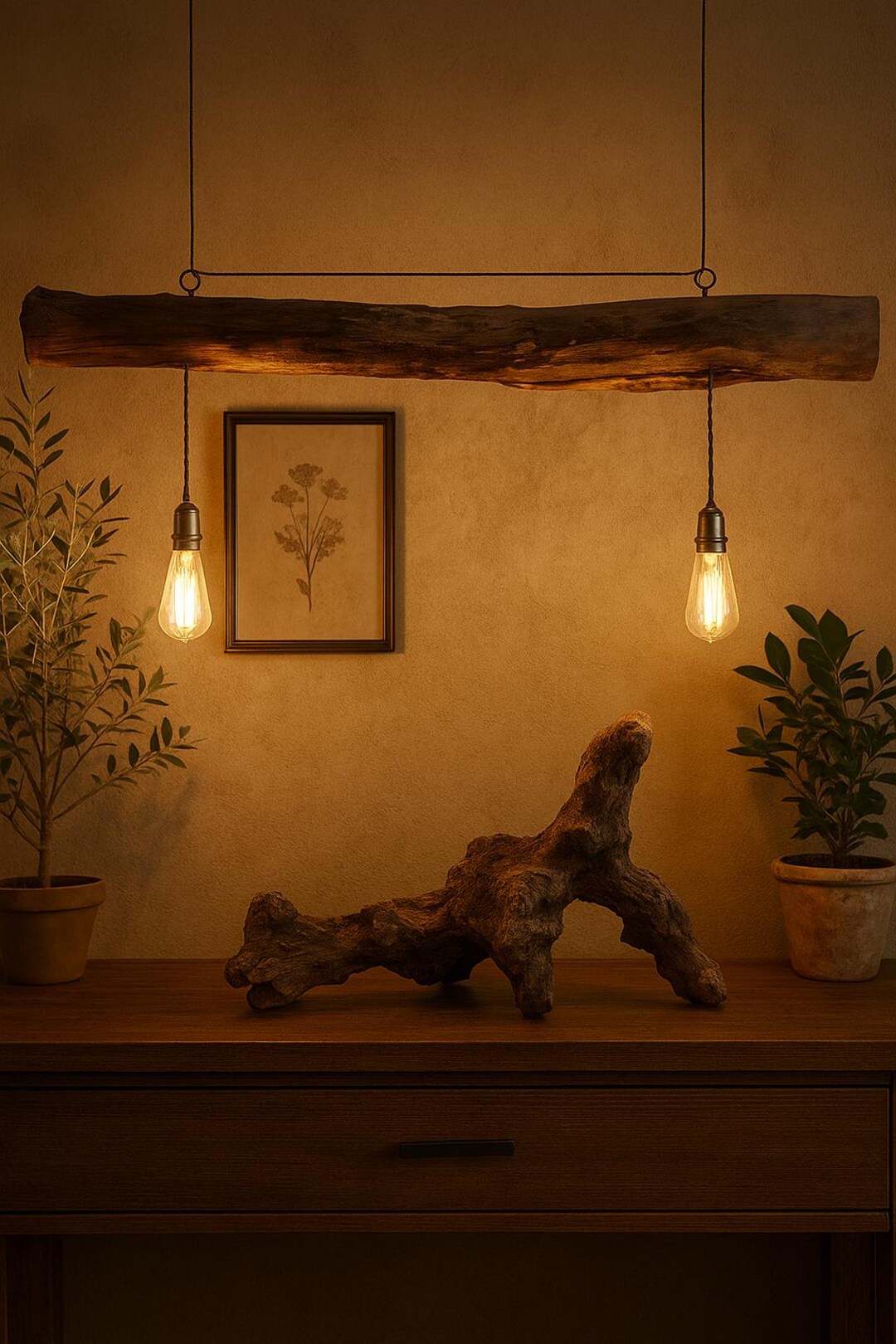 DESIGN SCL Chestnut Wood Ceiling Lamp - Etsy