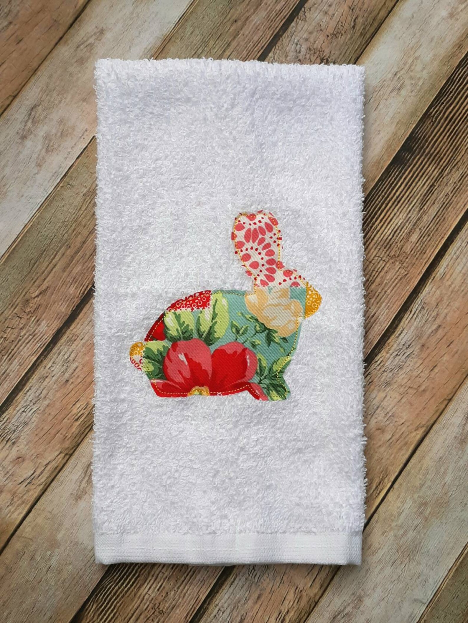 Floral Bunny Kitchen Towel Made to Match Farmhouse Country - Etsy