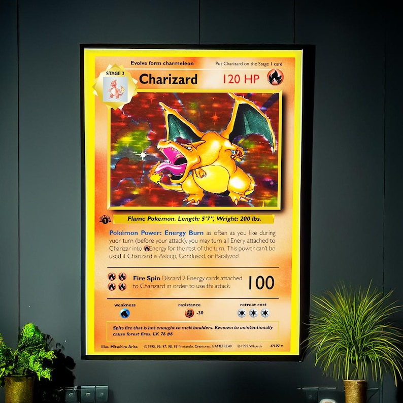 Custom Pokémon Card LED Light Box | Gamer Room Decor (20x28) - Etsy