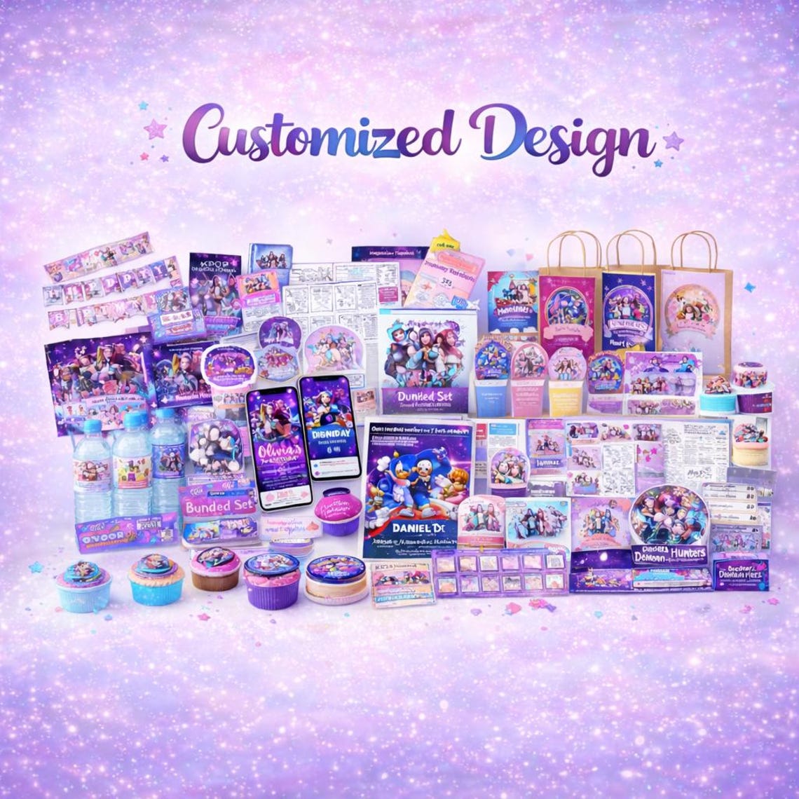 Custom Birthday Party Printables Bundle, Personalized Party Decorations ...