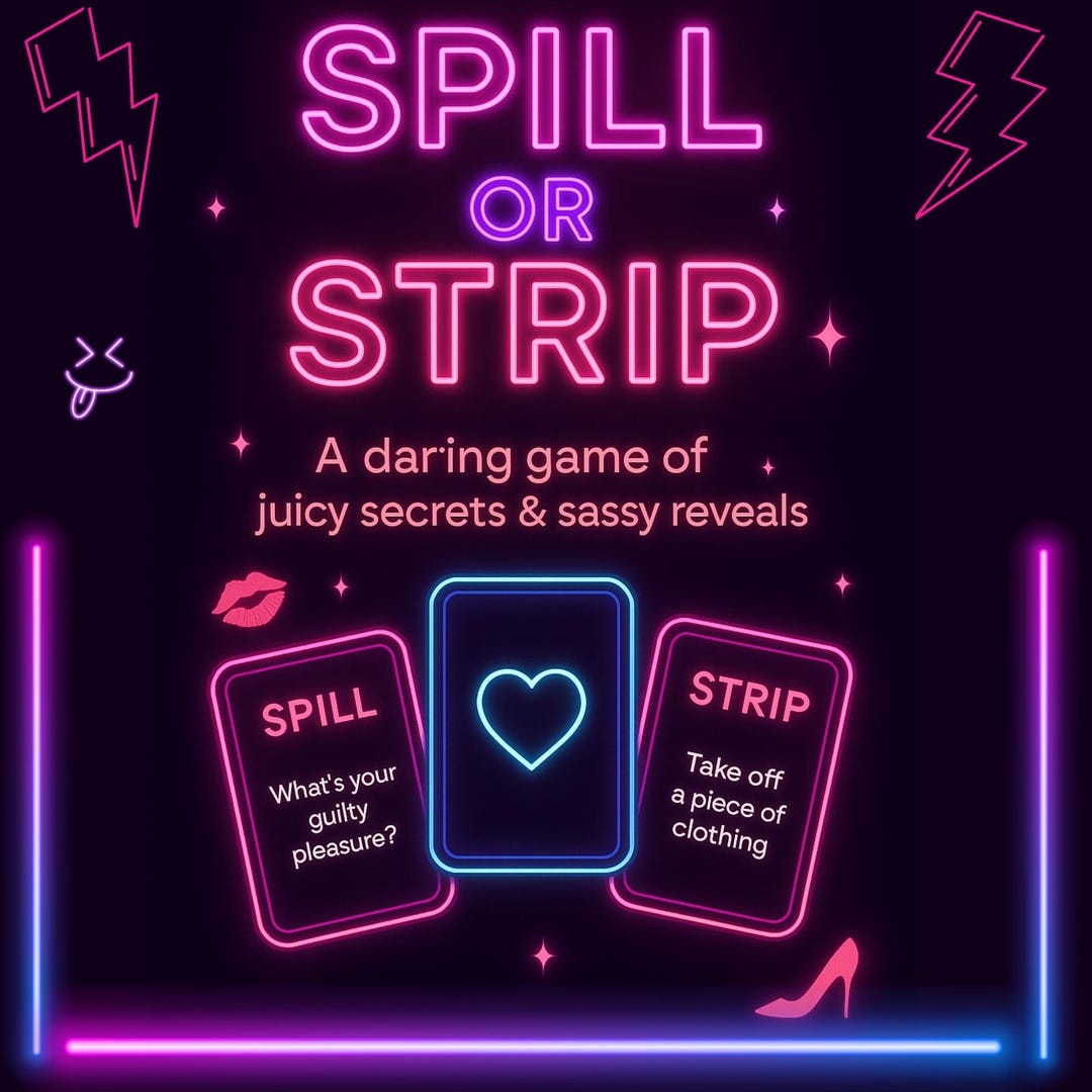 Spill or Strip Card Game – Bachelorette Party Game, Girls Night, Adult ...