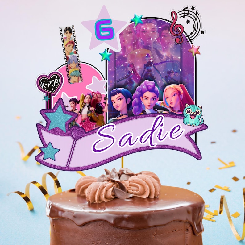 Kpop Demon Hunters Cake Topper Bundle | 12 Editable Huntrix K-pop ...