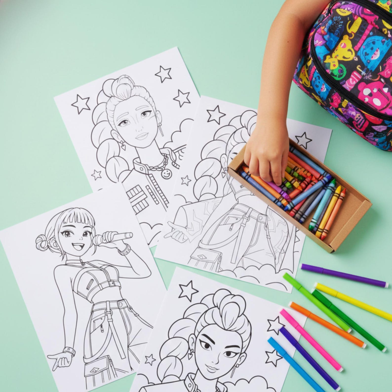 Demon Coloring Pages Hunters | 100+ K-pop Coloring Book for Kids ...