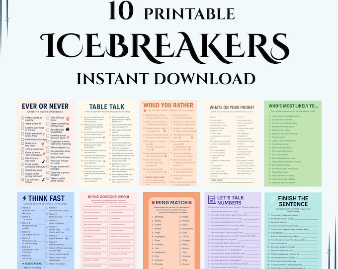 Icebreaker Games Printable Conversation Starters Icebreaker Bingo Get ...
