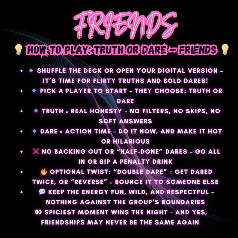 Truth or Dare Game for Adults – Digital Download, Dirty Party Game ...