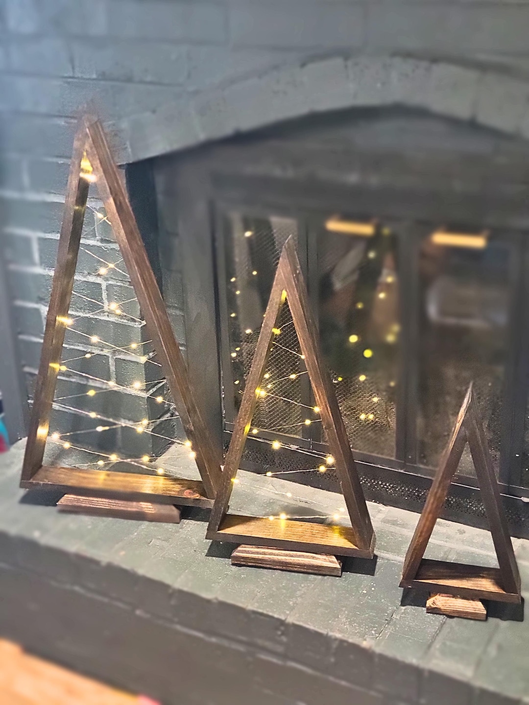 Handmade LED Rustic Wooden Christmas Tree – Tabletop Holiday Decor - Etsy