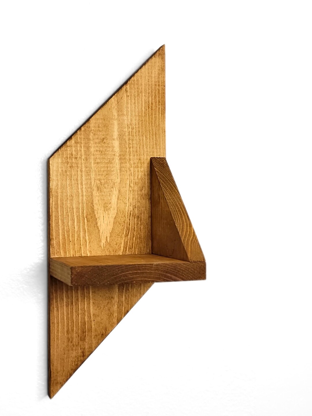 Geometric Floating Shelf: Wood Wall Decor, Modern Shelves - Etsy