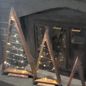 Handmade LED Rustic Wooden Christmas Tree – Tabletop Holiday Decor - Etsy