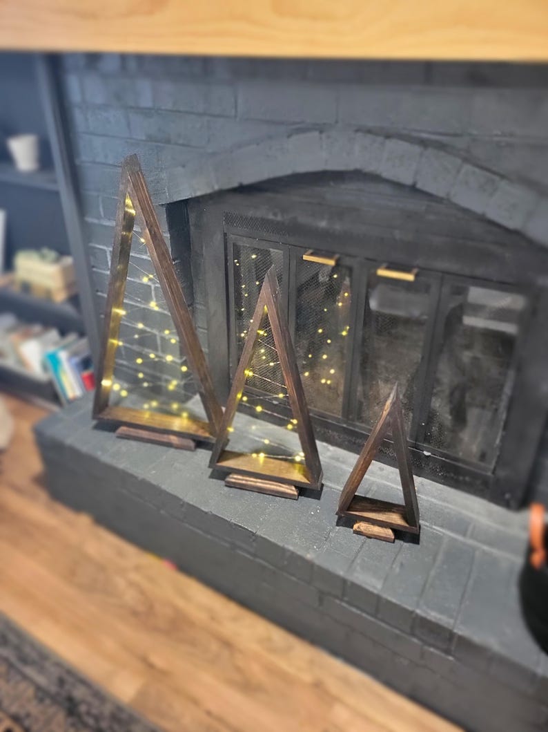 Handmade LED Rustic Wooden Christmas Tree – Tabletop Holiday Decor - Etsy
