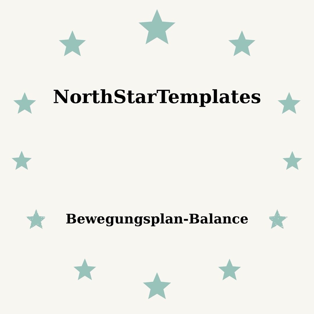 Movement Plan – Balance Premium Printable and Editable Template DE EN ...