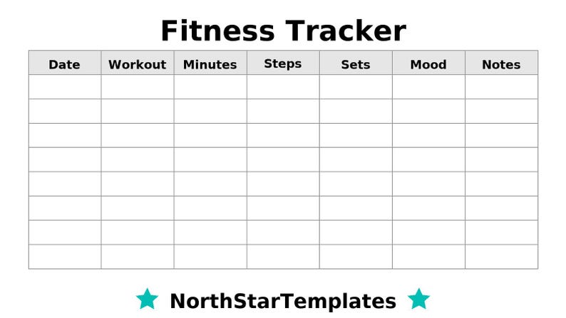 Fitness Tracker Premium Printable and Editable Template DE EN ES - Etsy